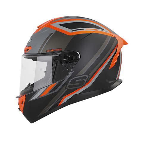 Casco Shaft Sh 542gt Pokat Mate Gris Naranja Neon American Motos Colombia