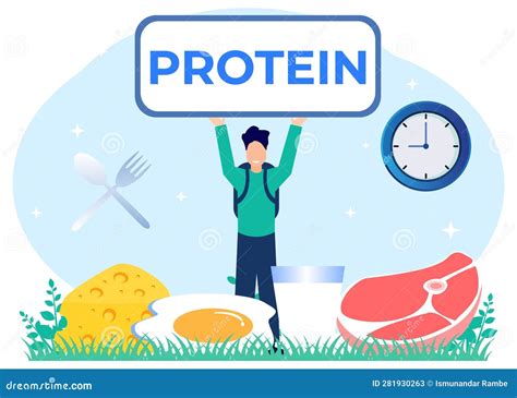 Illustration Vector Graphic Cartoon Character Of Protein Stock Vector