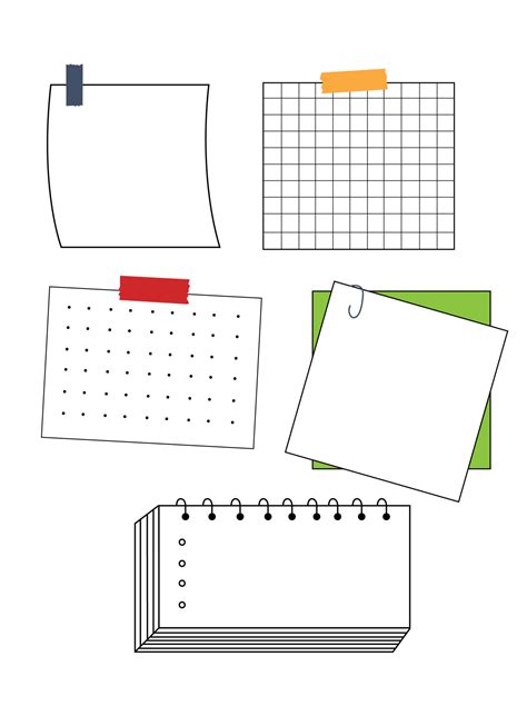 Set Of Different Note Papers Notes Paper Sheets Attached 17190119