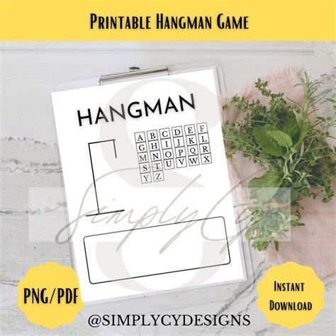 Blank Hangman Template Printable Game Printable Hangman Printable Car Ride Game Car Games