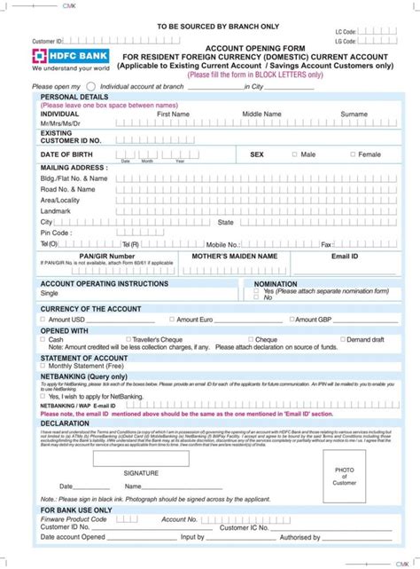Hdfc Bank Huf Declaration Form In Pdf Download