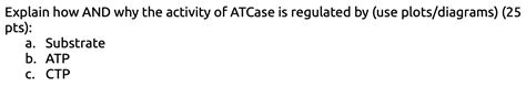 Solved Explain How And Why The Activity Of Atcase Is