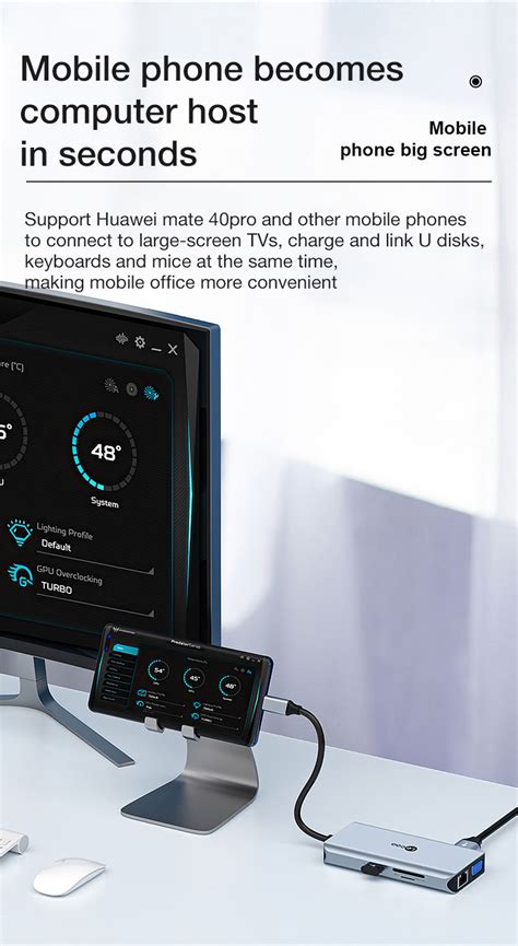 Lenovo Lecoo USB C Hub USB Type C เปน HDMI RJ45 VGA 3 5มมแจค PD USB 3 0อะแดปเตอร OTG USB C