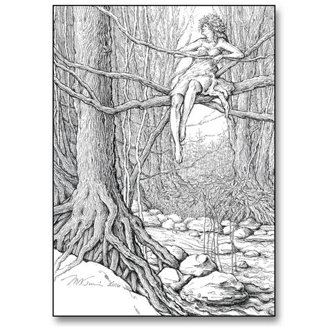 Wood Nymph Greeting Card Mark Tucci Illustrations