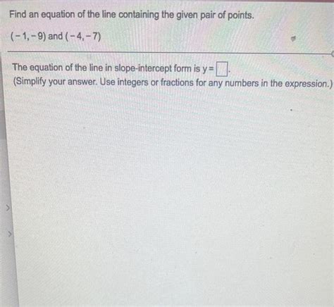 Solved Find An Equation Of The Line Containing The Given