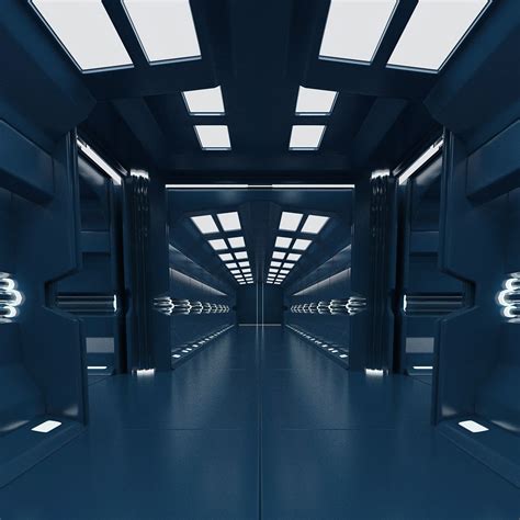 공상 과학 복도 3d 모델 59 Max C4d Obj Fbx Unknown Free3d