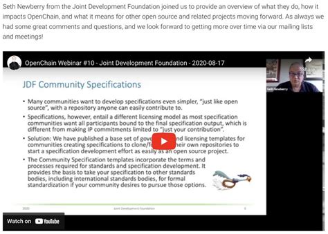 openchain project on linkedin key webinar for anyone building open