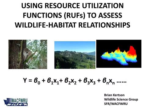 Ppt Using Resource Utilization Functions Rufs To Assess Wildlife Habitat Relationships