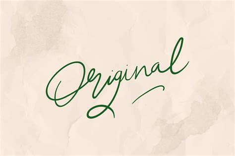 Free Vector Green Original Text On A Cream Background Vector