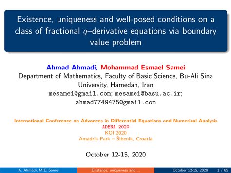 Pdf Existence Uniqueness And Well Posed Conditions On A Class Of Fractional Q Derivative