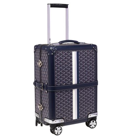Goyard Blue Goyardine Coated Canvas And Leather Bourget Pm Trolley At