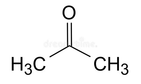 Chemical Structure Of Acetone Drug Substance Stock Illustration