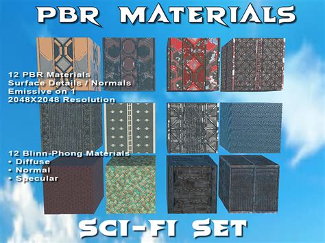 Second Life Marketplace Pbr Materials Scifi Set 12 Pbr Materials And Blinn Phong