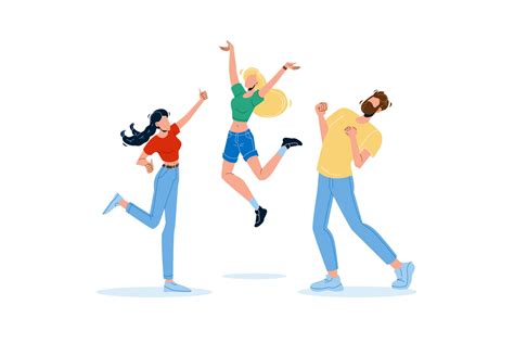 Happy People Jumping Enthusiasm Emotion Graphic By Sevvectors