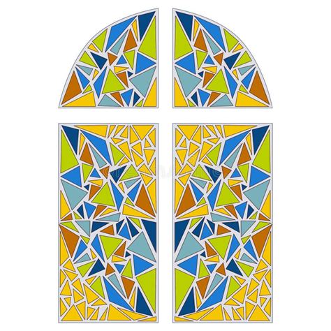 Stained Glass Window Mosaic Pattern Stock Vector Illustration Of