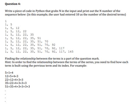 solved question 4 write a piece of code in python that