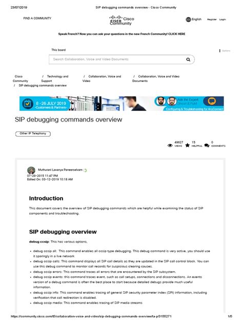 Sip Debugging Commands Overview Cisco Community Pdf Session