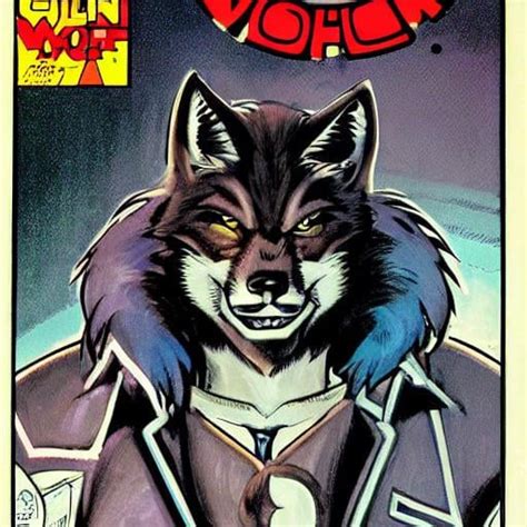 “1980s Comic Book Cover Scan Featuring A Portrait Of Villain Male Wolf