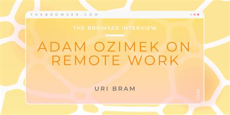 Adam Ozimek On Remote Work