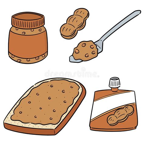 Vector Set Of Peanut Butter Stock Vector Illustration Of Draw Icon