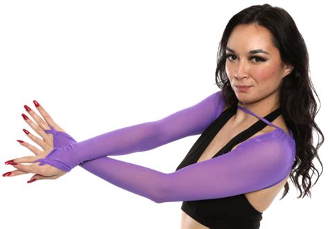 Long Sleeve Purple Mesh Shrug With Finger Loops
