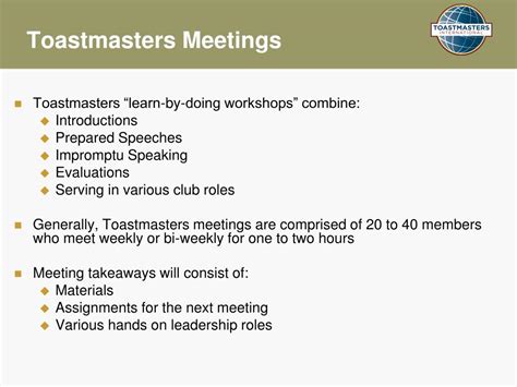 Ppt Toastmasters International Powerpoint Presentation Free Download