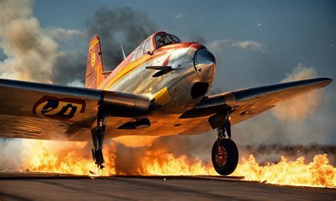 Lexica 1950 Thunderjet Plane In The Sky Falling Ignited By Fire