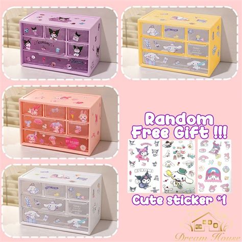 6 Slots Desk Storage Box Multifunctional Dustproof Storage Casket