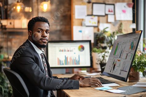 Professional Working With Data Analytics On Computer Background