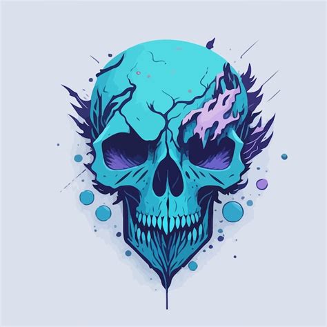 Premium Vector A Frozen Devil Skull Silently Whispers Tales Of A