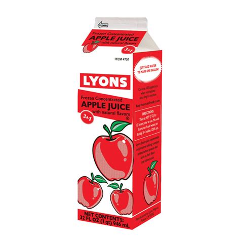 Lyons Frozen Apple Juice Concentrate 31 Us Foods Chefstore