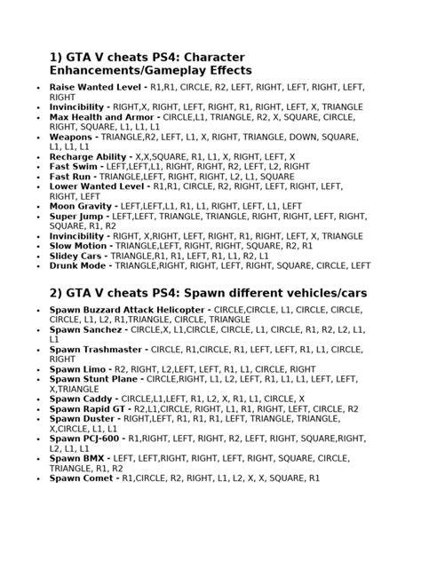 Gta 5 Codes Pdf