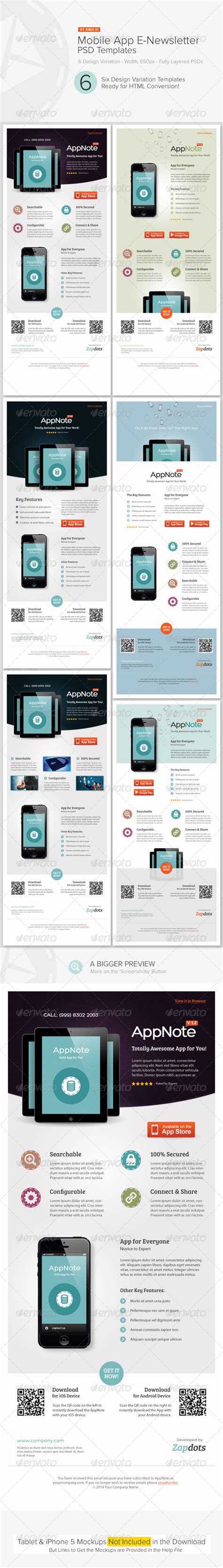 Mobile App E Newsletter Psd Templates Web Elements Graphicriver