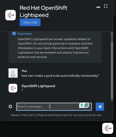 Developer Preview Of Red Hat Openshift Lightspeed Openshifts New Genai Virtual Assistant Is