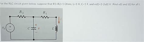 solved for the rlc circuit given below suppose that r1 r2 1