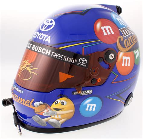 Kyle Busch Signed 2018 Nascar Mandm Caramel Full Size Helmet Pa Coa