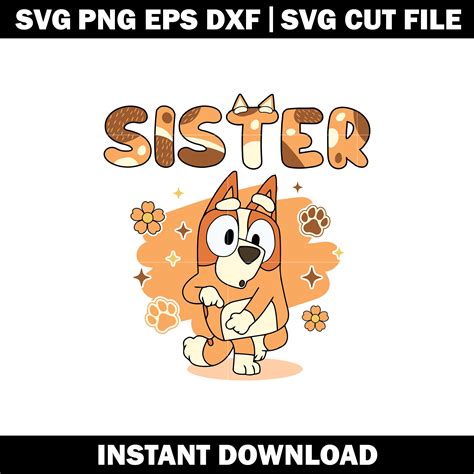 Bluey Cartoon Chilli Sister Svgbluey Cartoon Svg Logo File Inspire
