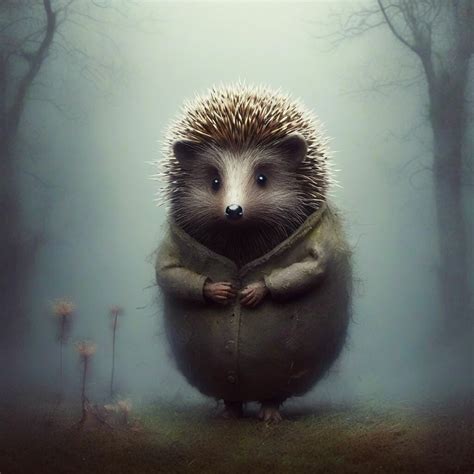 A Fabulous Hedgehog In The Fog — Image Created In Shedevrum
