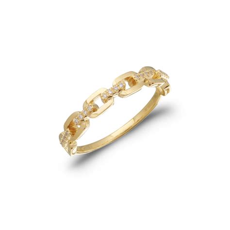 14k Gold Link Diamond Ring By Orly Jewellers