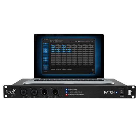 flock audio patch 64 point digitally controlled analog patchbay