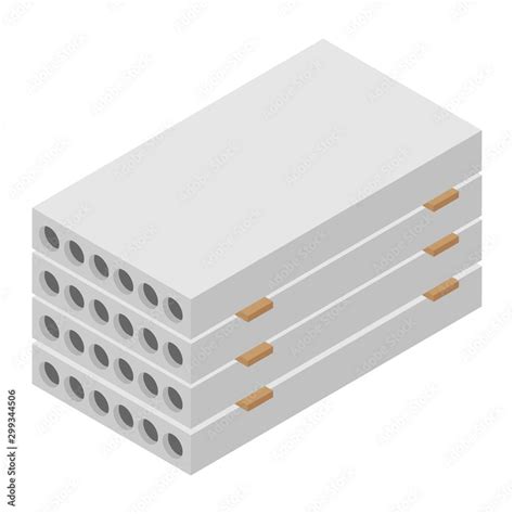 Precast Concrete Solid Block Isometric View Isolated On White Background Stock Vector Adobe Stock