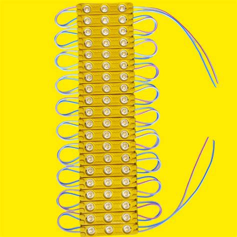 ریسه 12 ولت Led بلوکی 60 ال ای دی پشت برچسبدار لنزدار رنگ نور زرد انبه