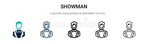 Showman Icon In Filled Thin Line Outline And Stroke Style Vector