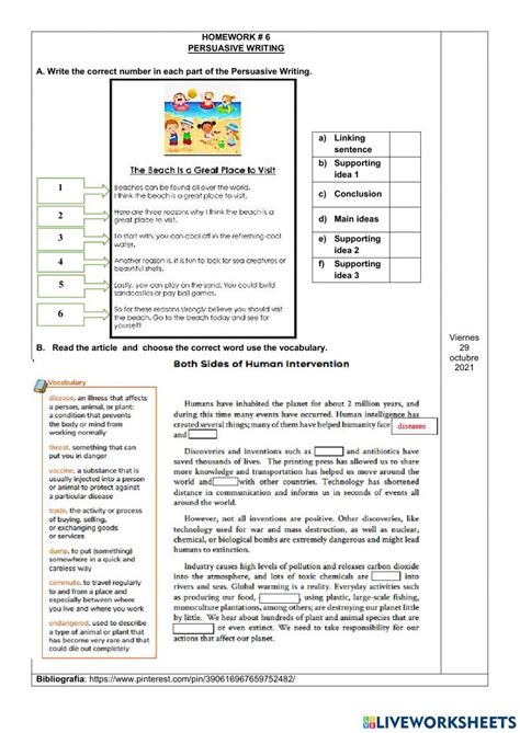 Argumentative Writing Worksheet Worksheets Library