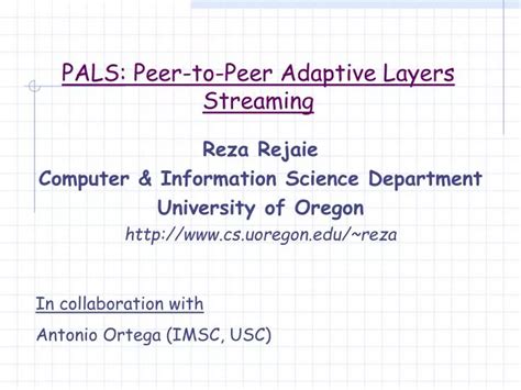 Ppt Pals Peer To Peer Adaptive Layers Streaming Powerpoint