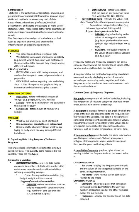 Mmw Mathematics In Modern World Lecture Notes About Statistics I