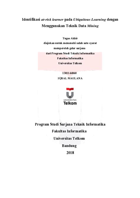 Pdf Identifikasi At Risk Learner Pada Ubiquitous Learning Dengan Menggunakan Teknik Data Mining