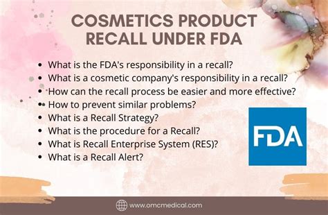 Cosmetics Product Recall Under Fda Omc Medical