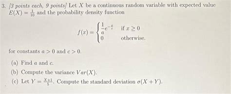 solved 3 [3 points each 9 points] let x be a continuous