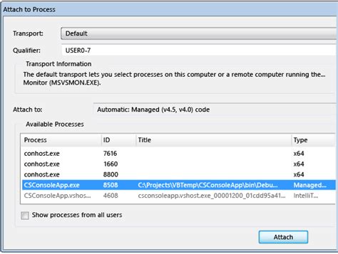 Debugging Visual Studio Diagnostic Tools How To Change Selected Process Stack Overflow